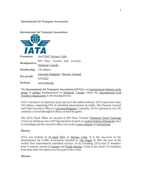 IATA - MEMBERSHIP | PDF