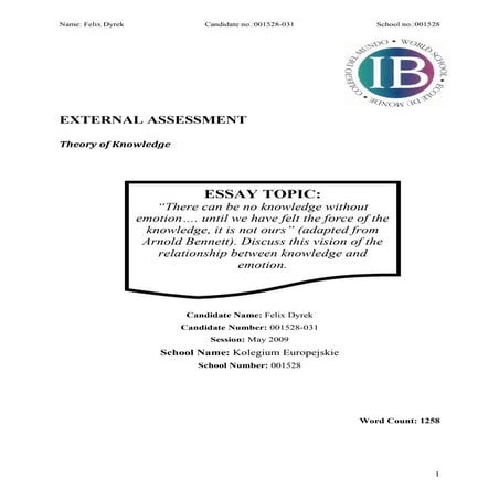 International baccalaureate tok essay_there can be no knowledge without ...