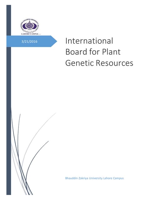 NBPGR-National Bureau of plant genetic Resources. | PPTX | Agriculture ...