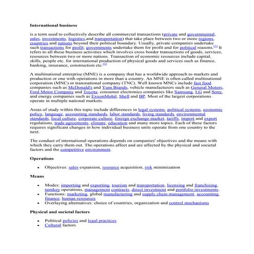 International business | PDF