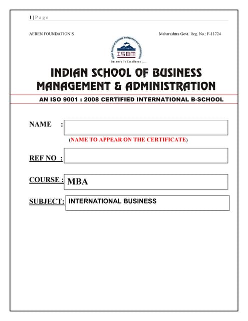 International business | DOCX | Large Business | Business