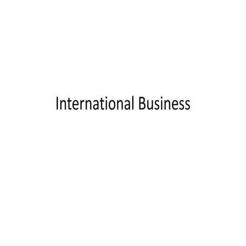 International business | PPT