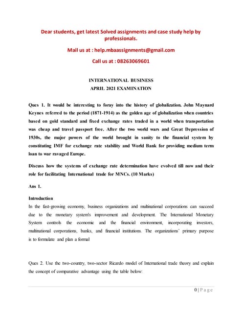 International business | DOCX | Large Business | Business