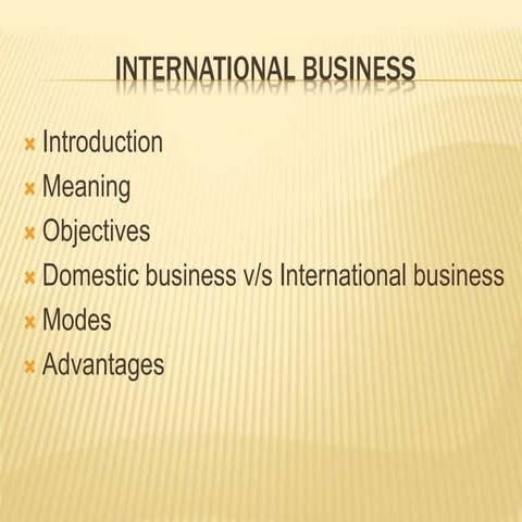 International business 1 | PPTX