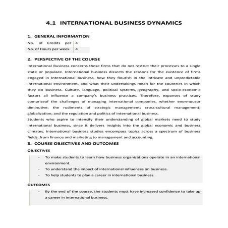 International business dynamics | PDF