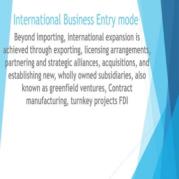 International business entry mode | PPTX