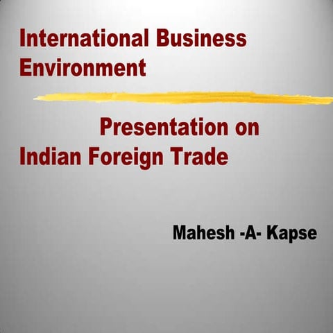 International business environment | PPT