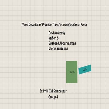 paper analysis Three Decades of Practice Transfer in Multinational ...