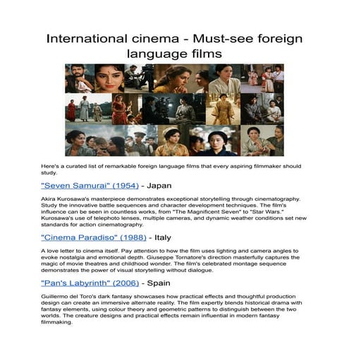 International cinema - Must-see foreign language films | PDF