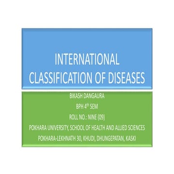 International Classification Of Diseases Pptx