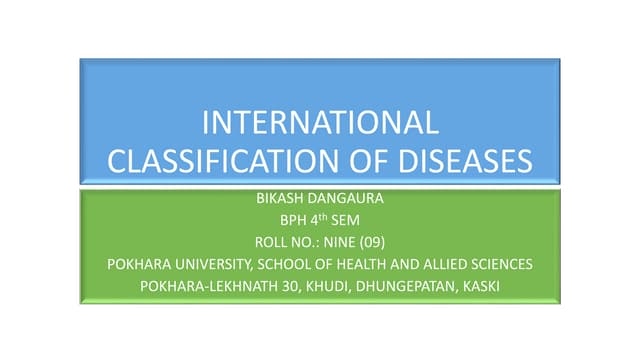 International Classification Of Diseases Pptx