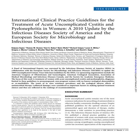 International clinical practice guidelines for the treatment of acute ...