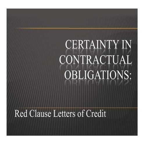 Red Clause Letters of Credit | PDF