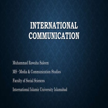 International Communication ppt | PPT
