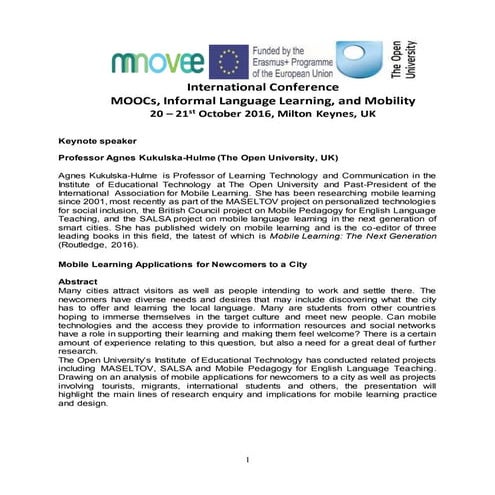 International Conference MOOCs Language Learning Book of abstracts | PDF