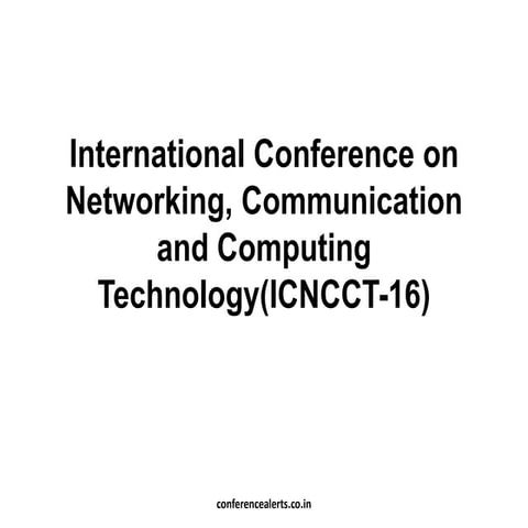International conference on networking, communication and computing | PPT
