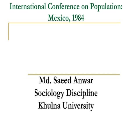 International conference on population in mexico | PPT