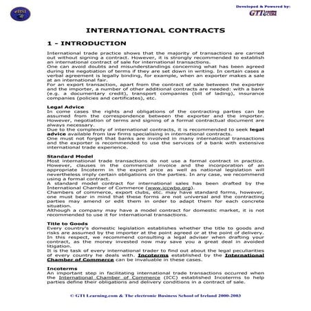 International contracts | PDF