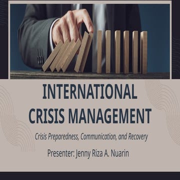 Global Strategies for International Crisis Management | PPTX