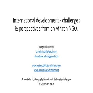 International development challenges & perspectives from an | PPT
