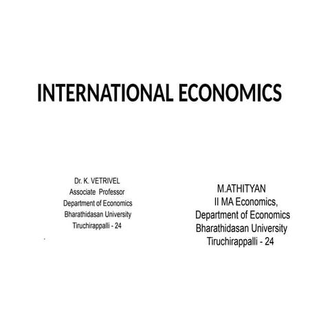 International Economics - Development in Trade Theory | PPTX