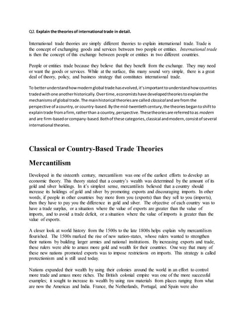 Theories of international trade | PPT