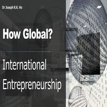 International Entrepreneurship - 3 - How Global? | PPTX