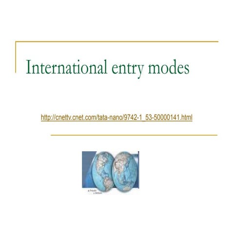 International entry modes | PPT