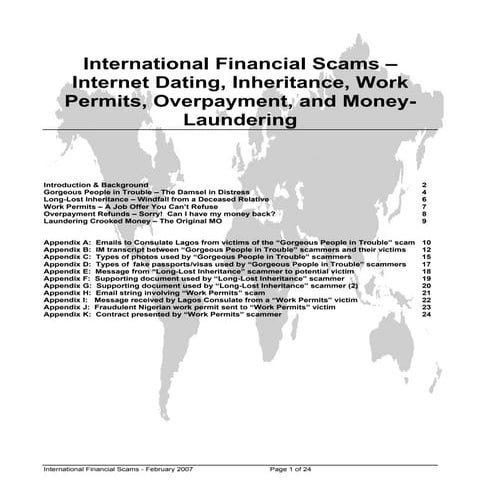 International Financial Scams Brochure | PDF