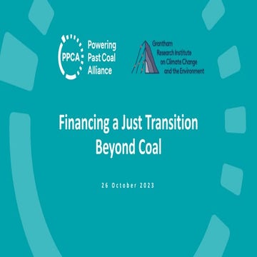 Financing a just transition beyond coal | PPT