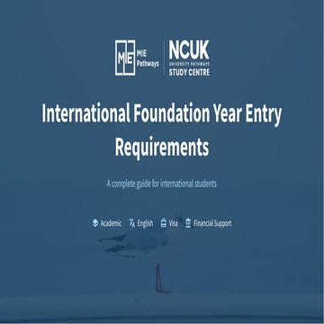 International Foundation Year Entry Requirements | PDF