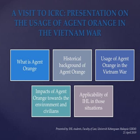 International Humanitarian Law - The Usage of Agent Orange in Vietnam ...