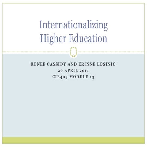 History and conceptual frameworks for internationalization of higher ...