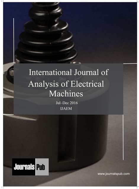 Electrical Machines and Drives (Vol 2 Issue 2) | PDF
