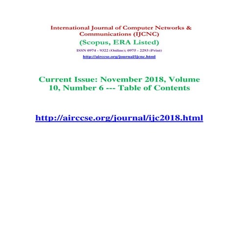 International journal of computer networks & communications (ijcnc ...