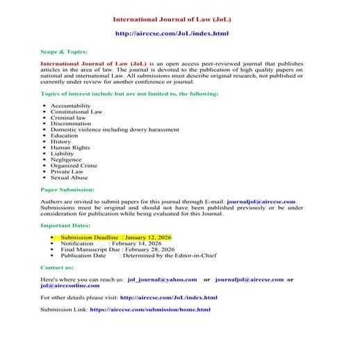 International Journal of Law (JoL) | DOCX