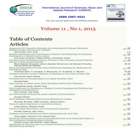 International journal of sciences basic and applied research (ijsbar) (issn 2307 4531) volume 11 ...