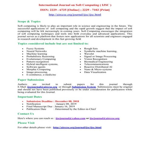 International journal on soft computing | PDF