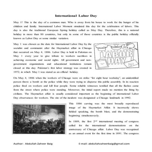 International labor day | DOCX | National & Civic Holidays | Holidays