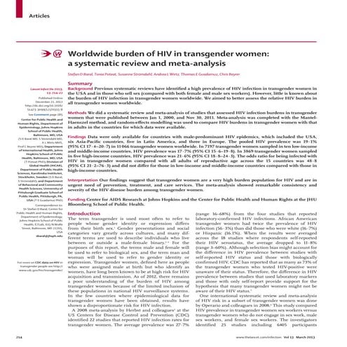 International lancet worldwide burden of hiv in transgender women a ...