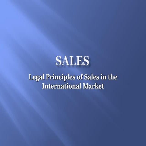 International law of sales (1) | PPT