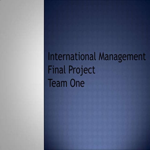 International management final project | PPT