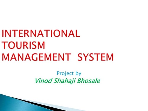 Tourism and travelling management System | PPTX | Rail Travel | Travel Type