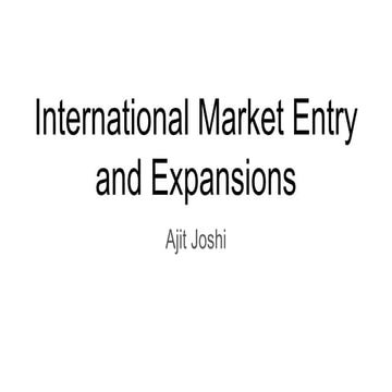 International market entry and expansions | PPT