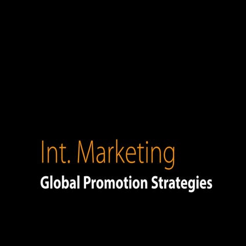 International marketing global promotion strategies | PPT