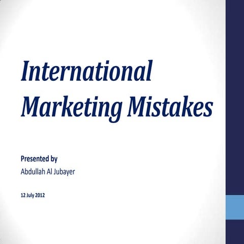 International marketing mistakes | PPTX