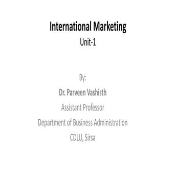International marketing u 1 | PPT
