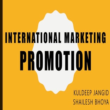 International mkt promotion | PPT