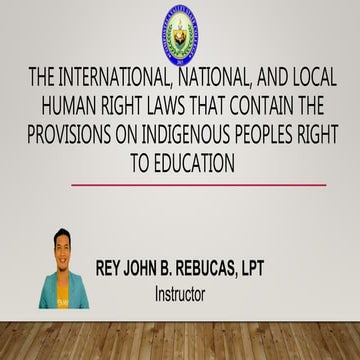International, National and Local Human Right Laws on IPs | PPTX