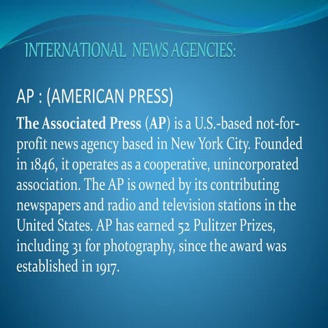 International news agencies | PPTX